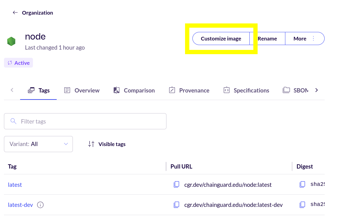 Using the Chainguard Console to Manage Custom Assembly Resources ...